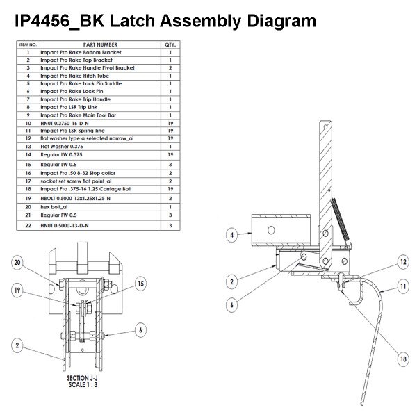 IP4456_BK - Tipper Latch Assembly (parts 2,3,6,12,15,17,18,19,20)